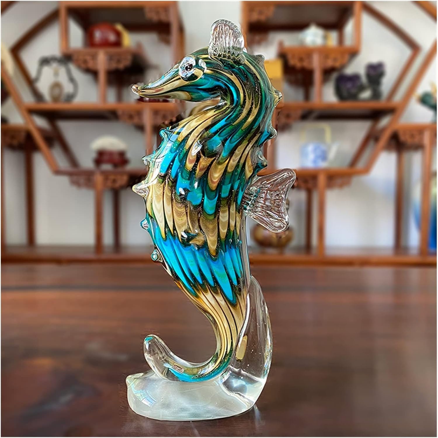 Amazon.com: HIKJE Hand Blown Glass Seahorse Figurines Crystal Animal ...