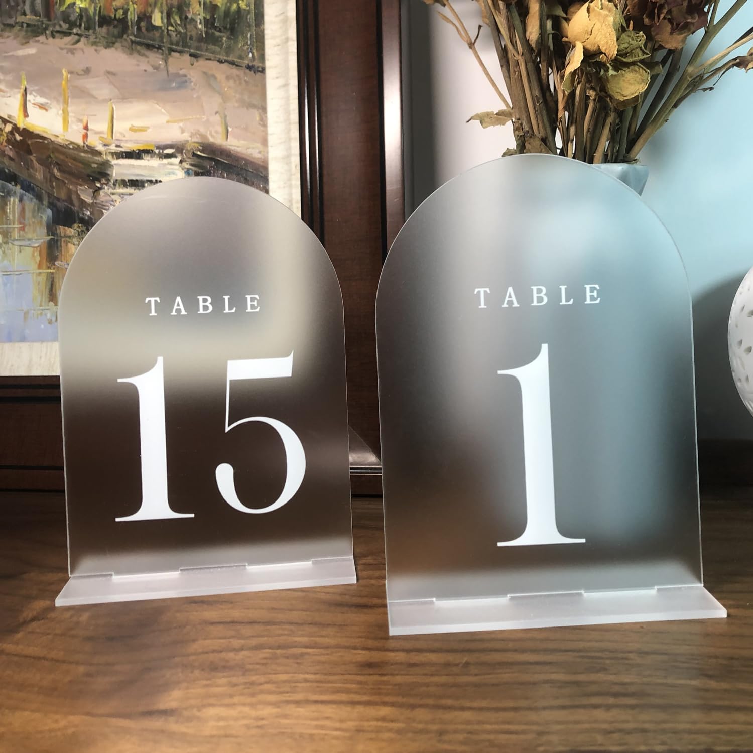 Amazon.com: 1-15 Wedding Table Numbers, Frosted Arch Wedding Table ...