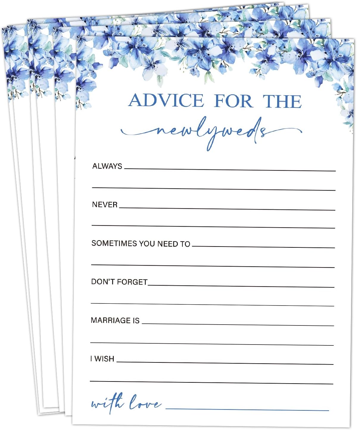 Amazon.com: Advice for The Newlyweds Bridal Shower Games, 25 Blue ...