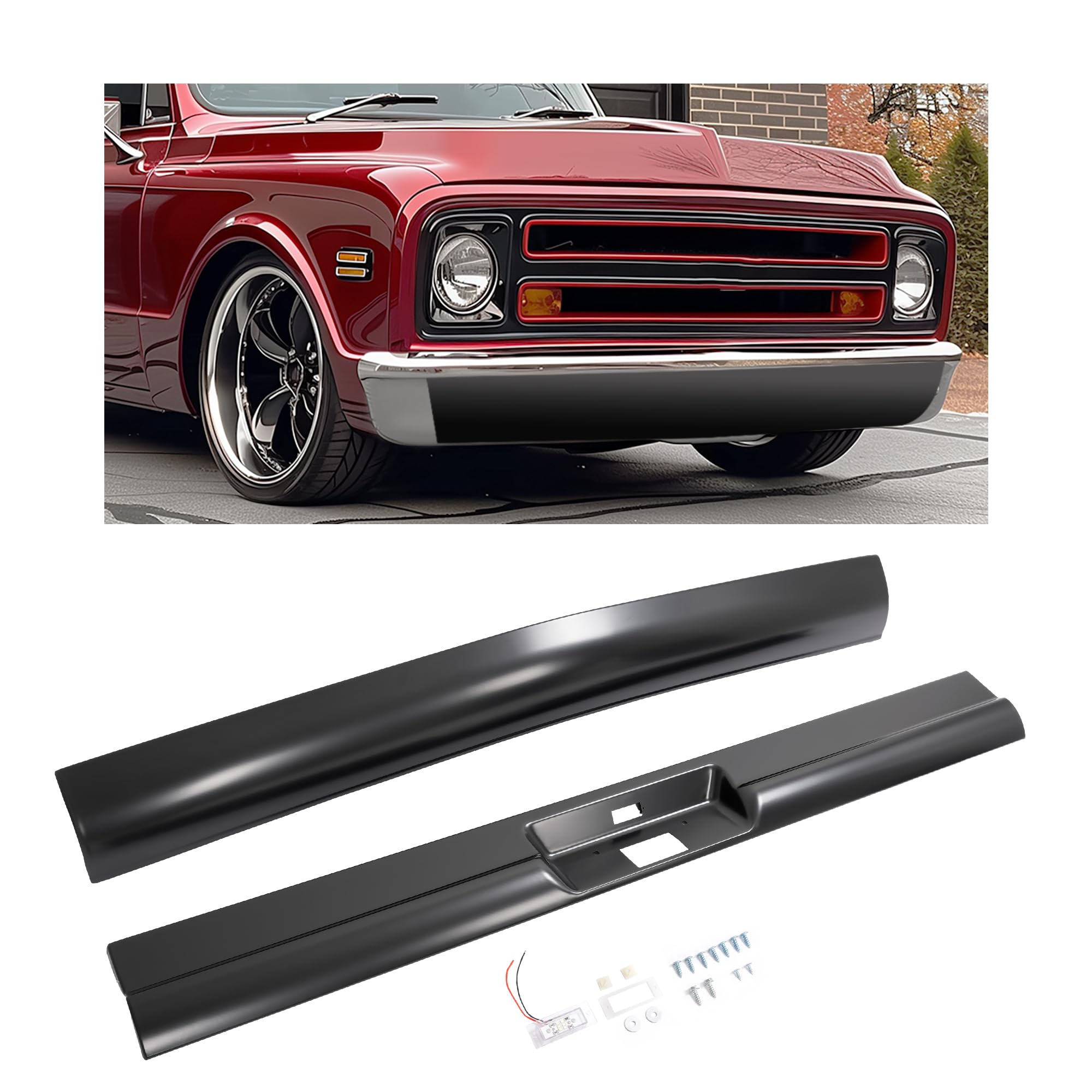 Amazon.com: KUAFU Front+Rear Roll Pan Compatible with 1967-1972 Chevy ...