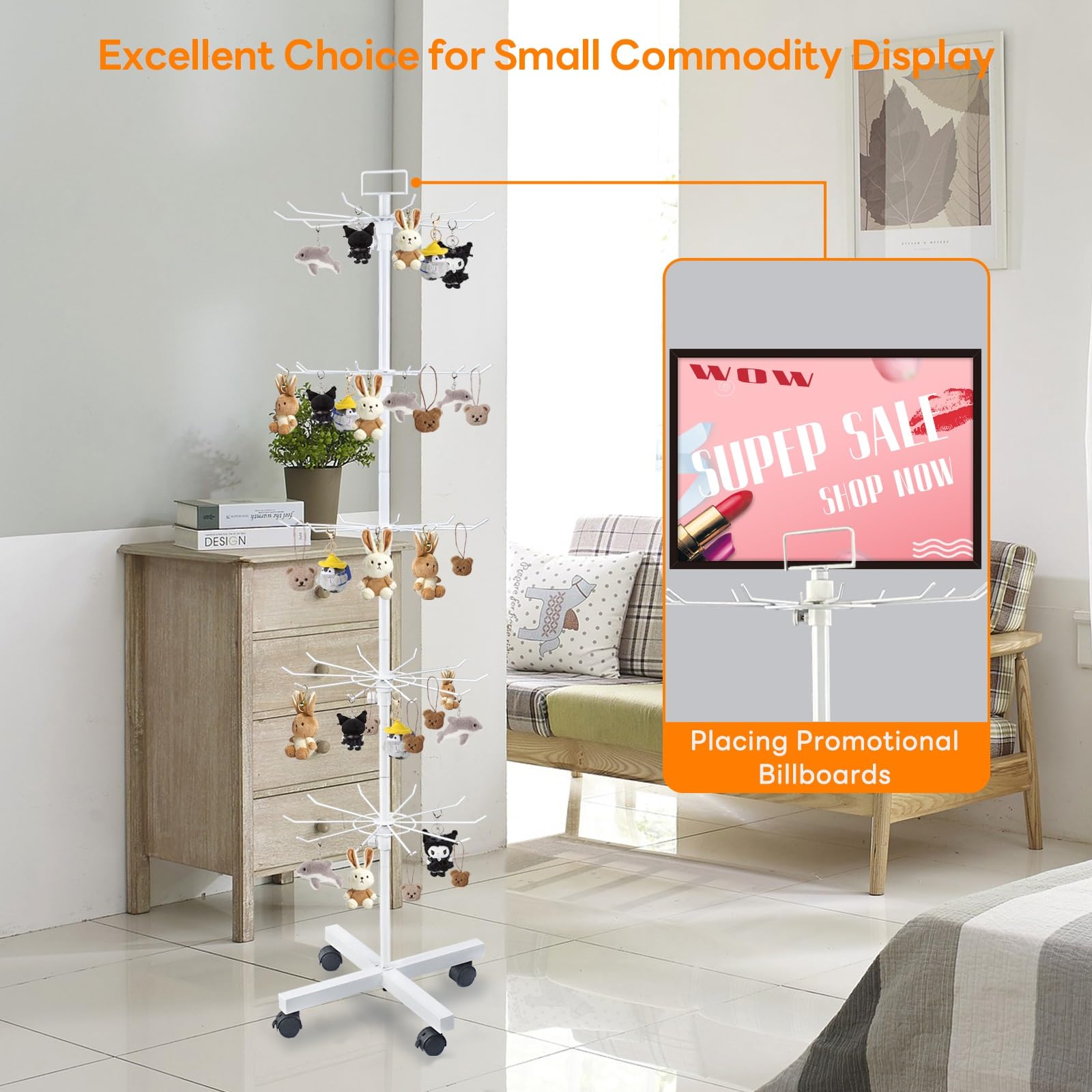 Snapklik.com : YEOOE Retail Display Racks 5 Tier Spinning Display Stand ...