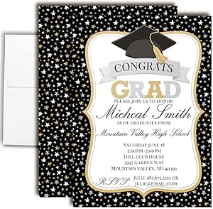 Amazon.com: Custom Graduation Invitations 2025 – Personalized Grad ...