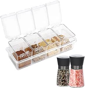 Amazon.com: UOIXPUHUO Toppings Containers with Lids and Spoons, Clear ...