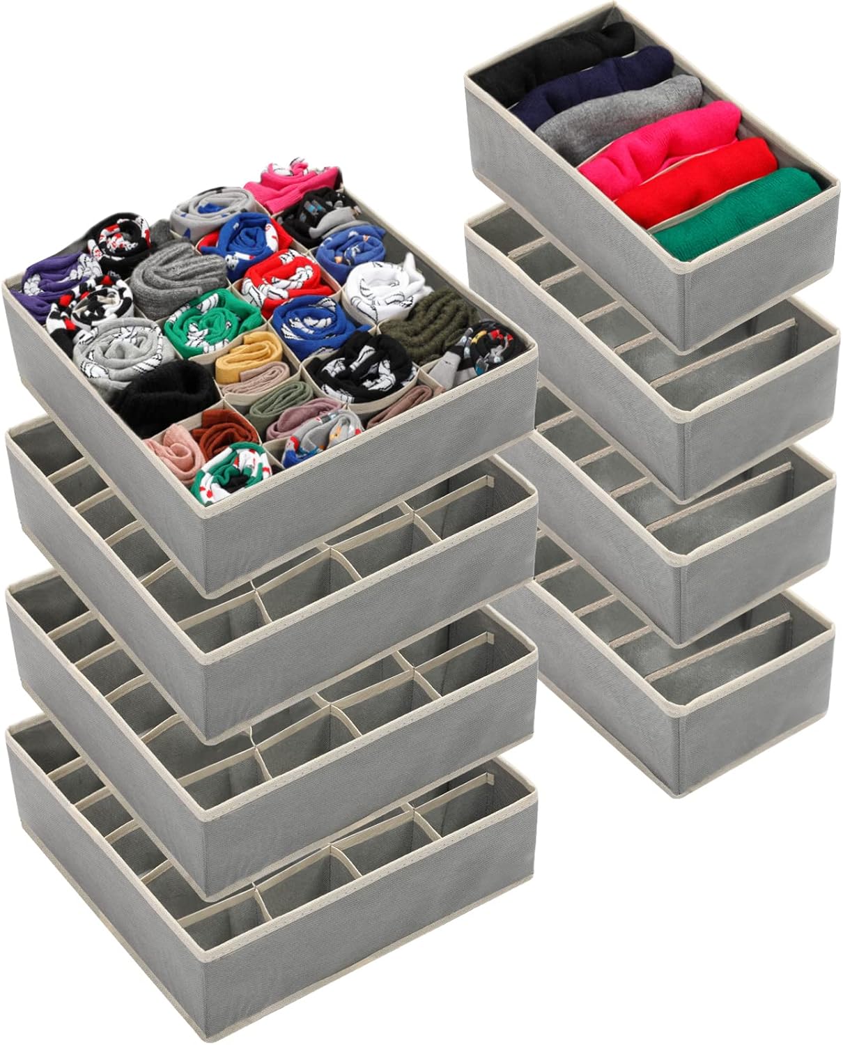 Amazon.com: Kenning 8 Pieces Sock Underwear Drawer Organizer Dividers ...