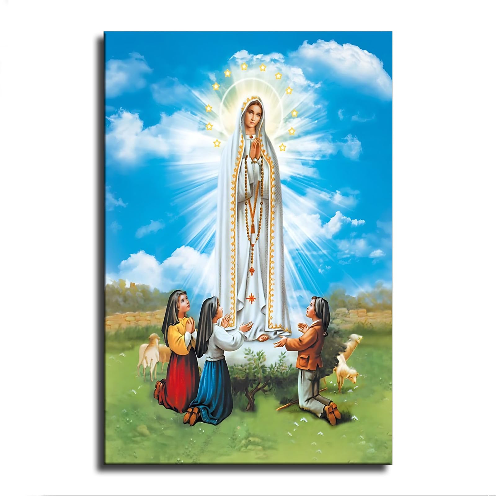 Amazon.com: Our Lady of Fátima Holy Mary Mother of God Poster Canvas ...