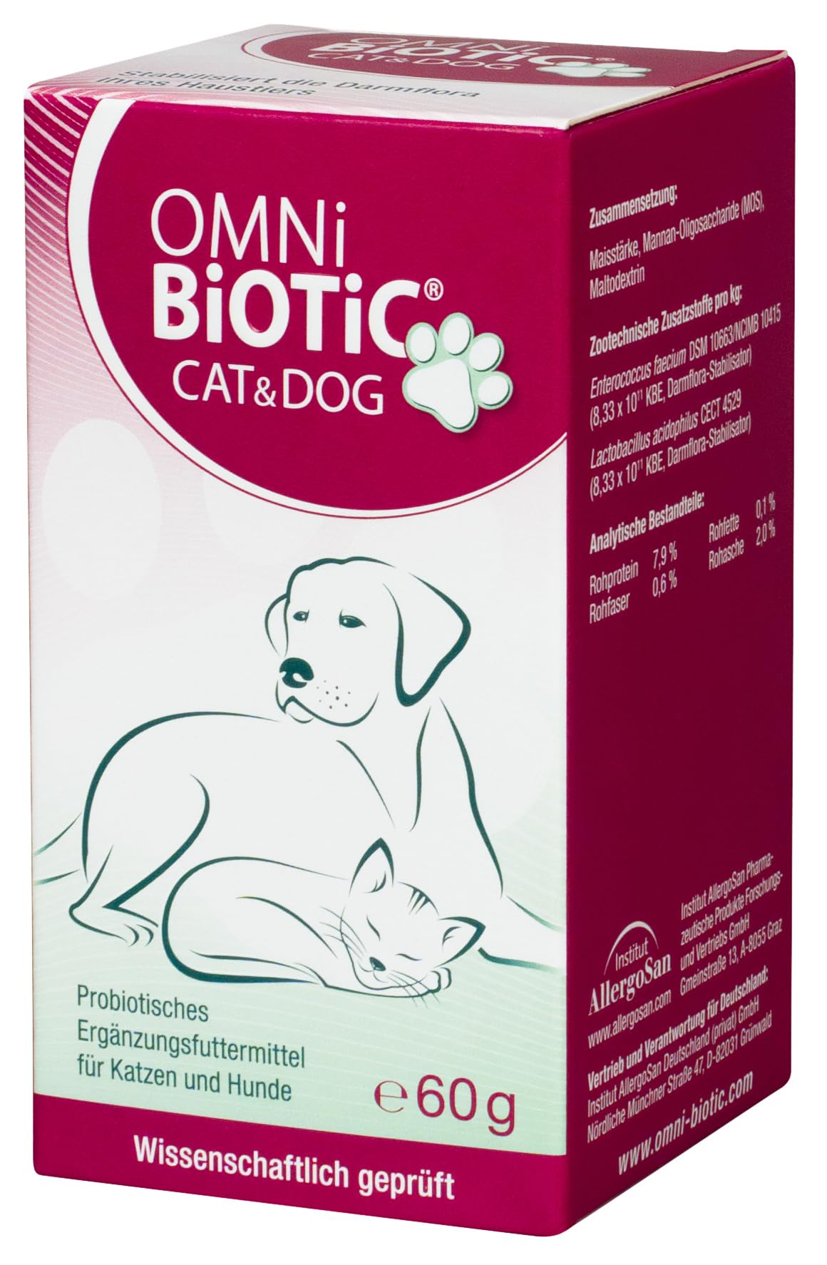 OMNi BiOTiC CAT & DOG | 60g | 2 Bakterienstämme | bis zu 7,5 Mrd. Keime ...