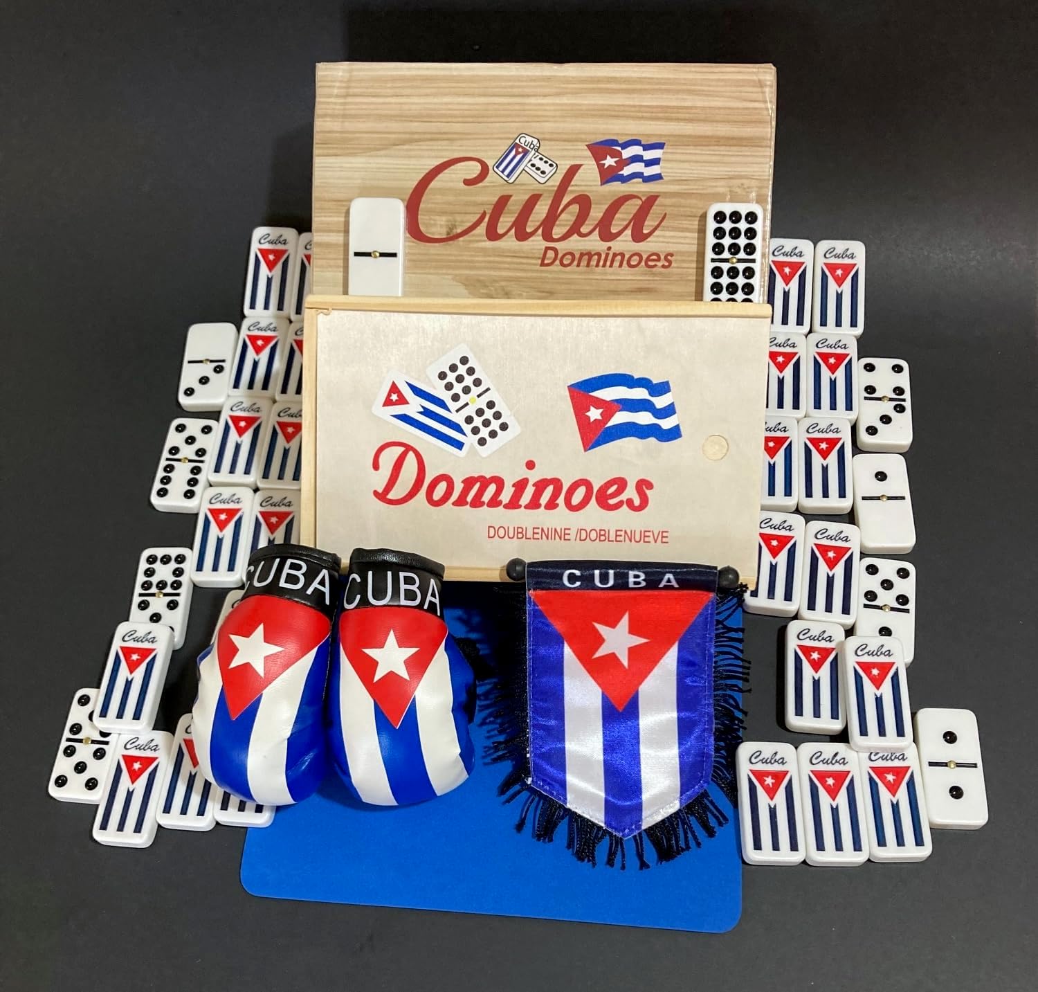 Amazon.com: PRK 14 Cuban Dominoes Double 9 Set with Cuban Mini Flag and ...