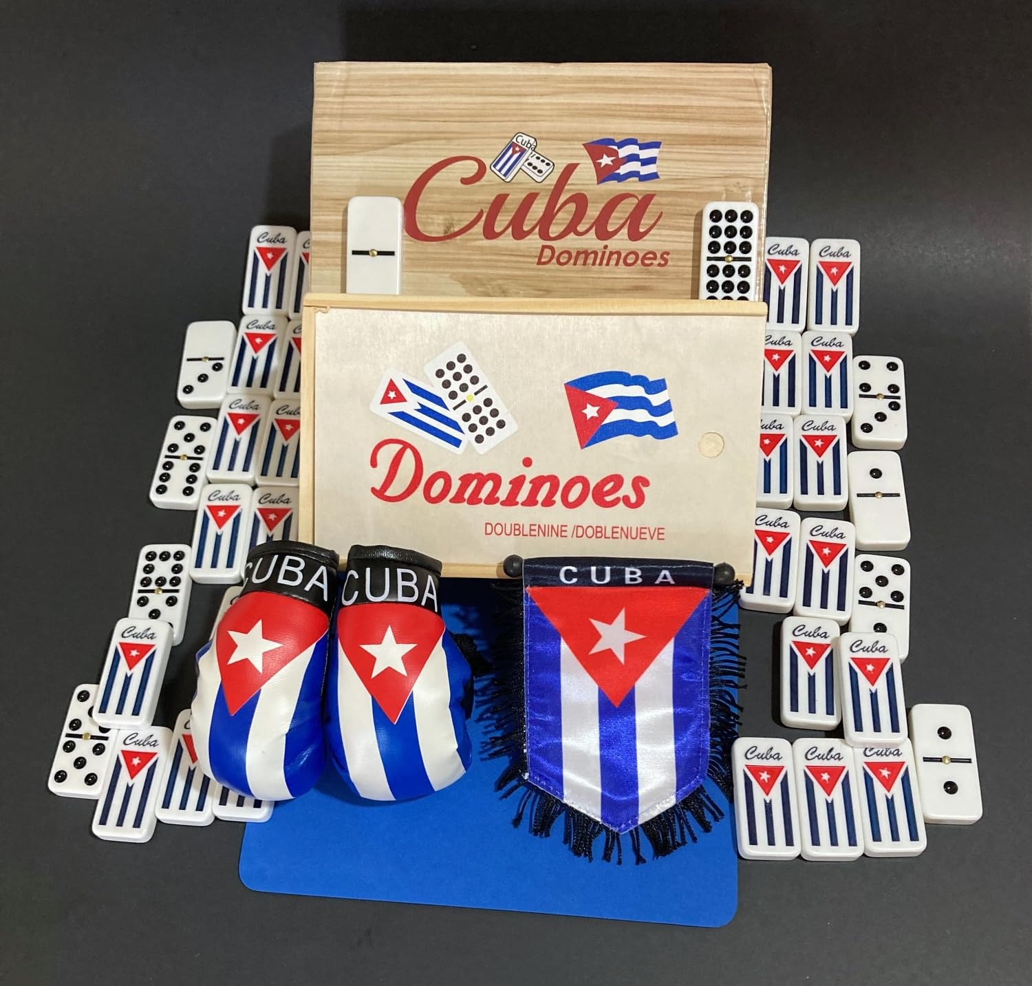 Amazon.com: PRK 14 Cuban Dominoes Double 9 Set with Cuban Mini Flag and ...