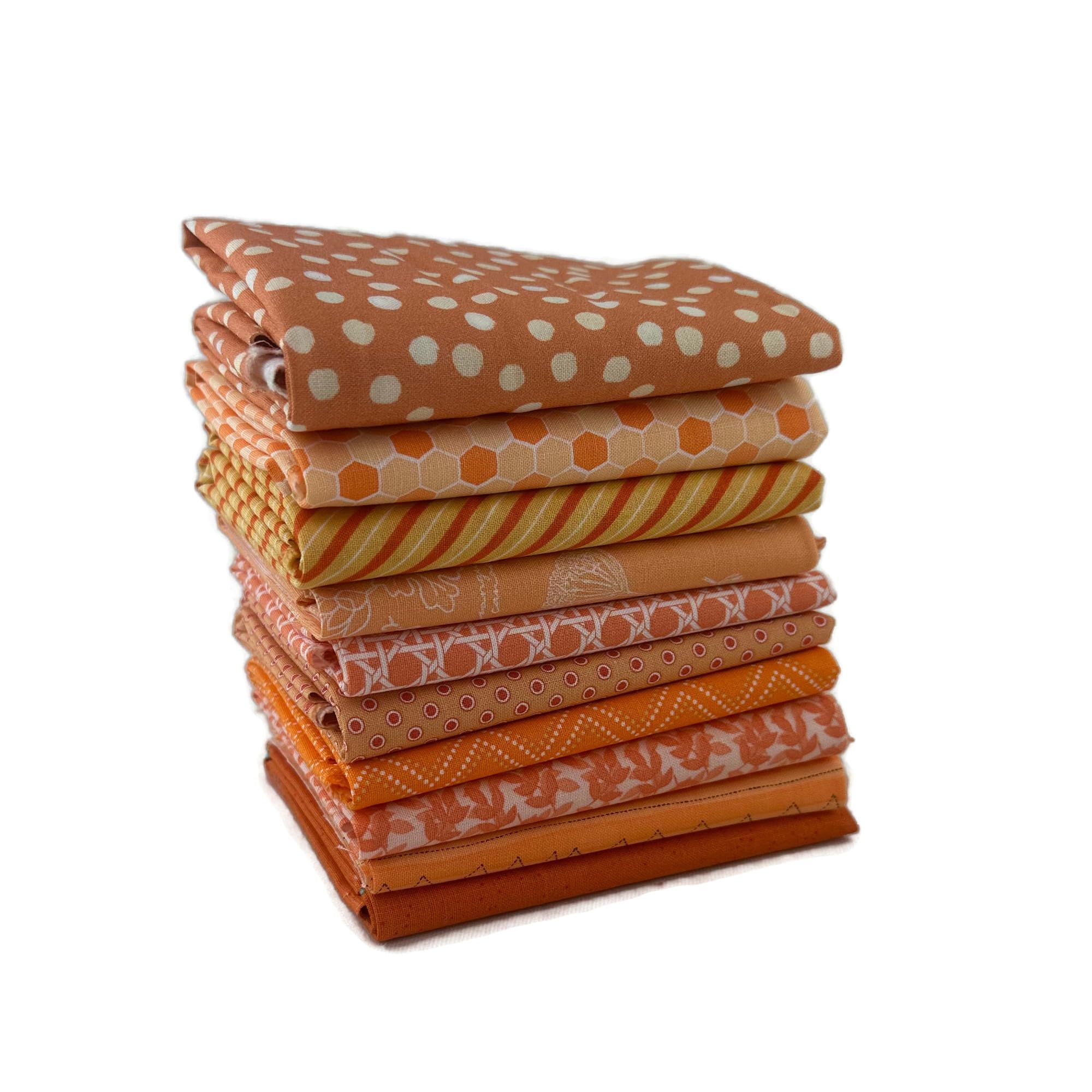 Amazon.com: Orange Fat Quarter Bundle (10 pcs) - Mixed Designers ...