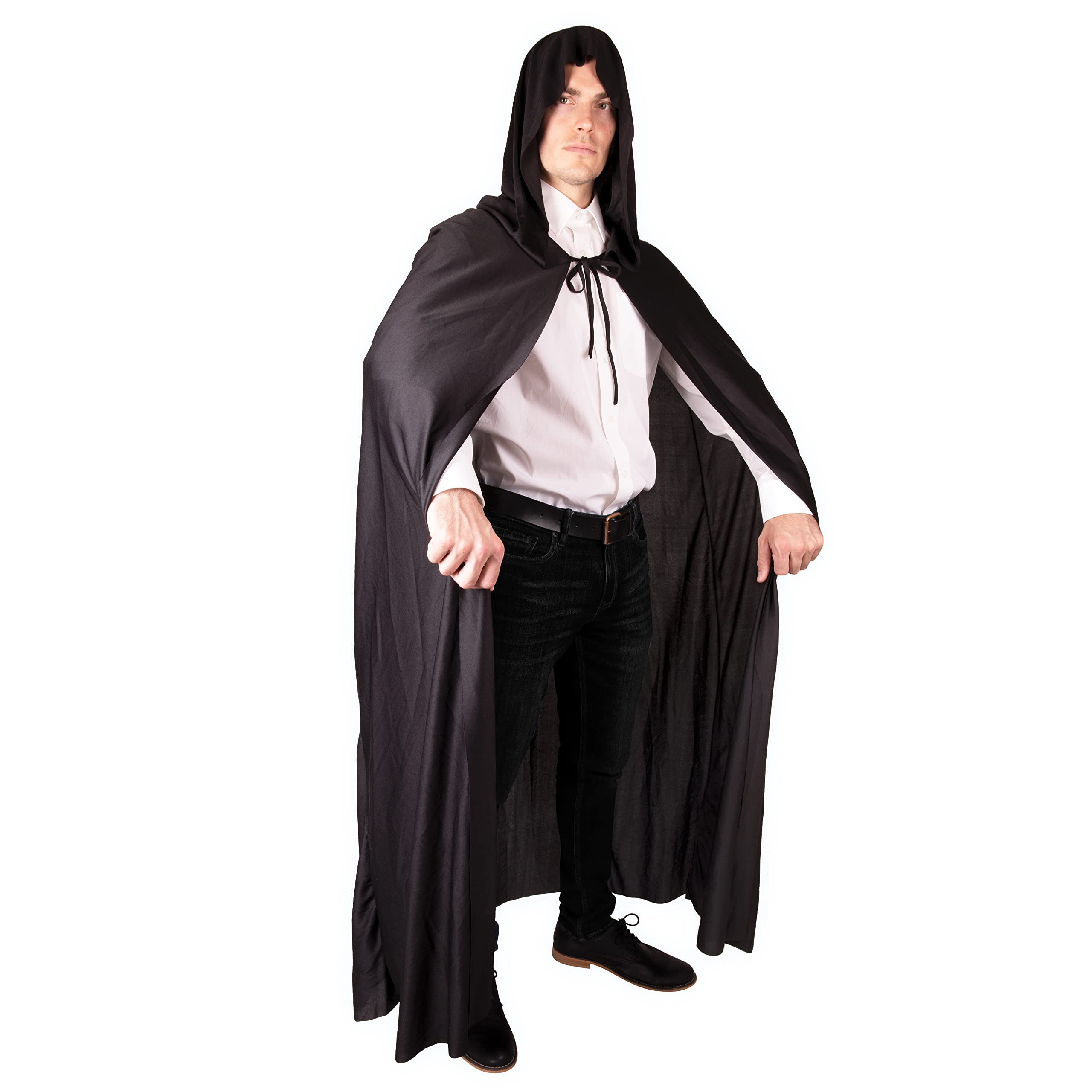 Amazon.com: Kangaroo Black Cloak with Hood Women and Men - Black Cape ...