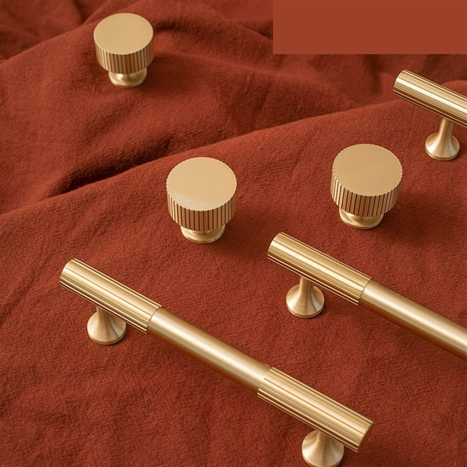 Vertical Lines Solid Brass Drawer Knobs T Bar Handle Bedroom Pulls ...