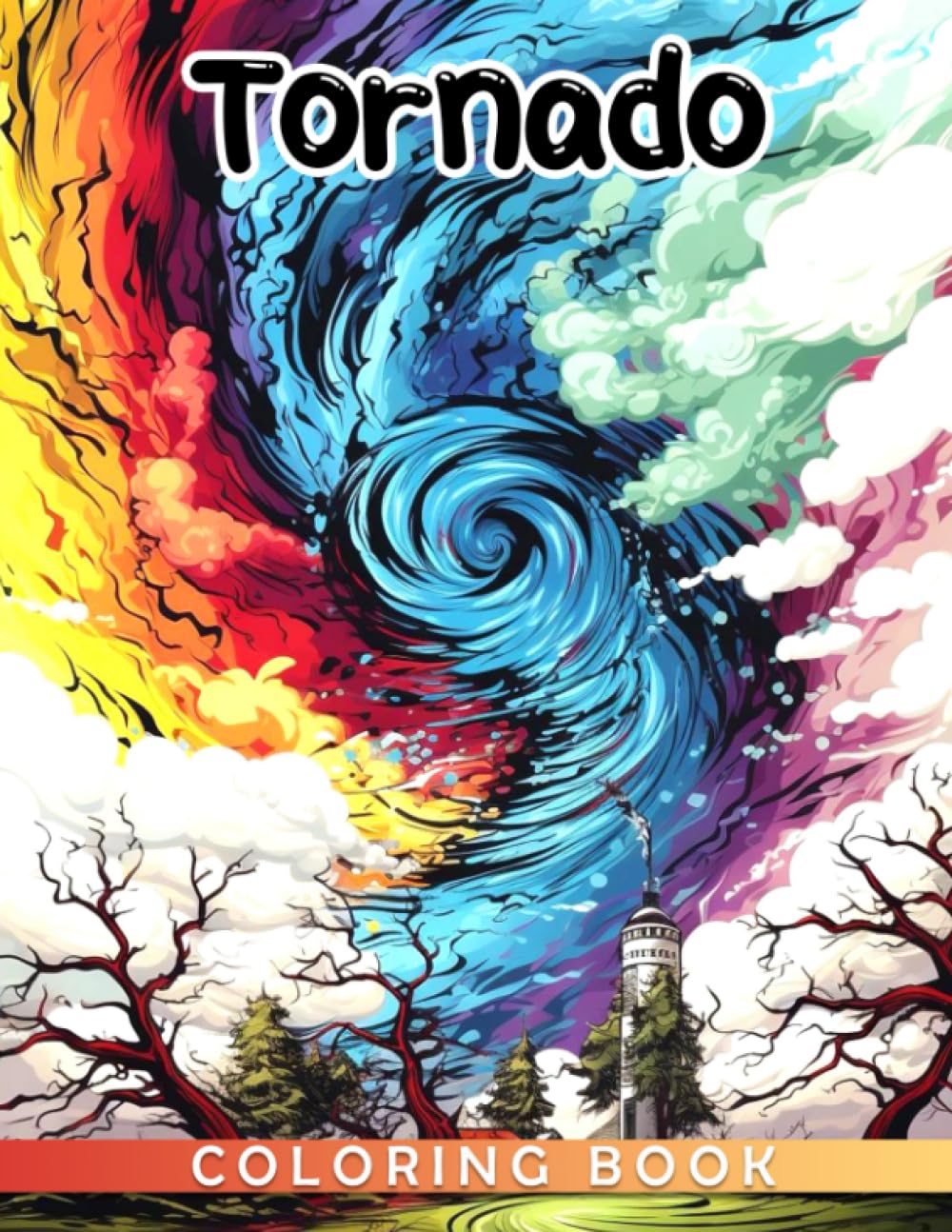 Tornado Coloring Book: Impressive Natural Illustrations About Tsunami ...