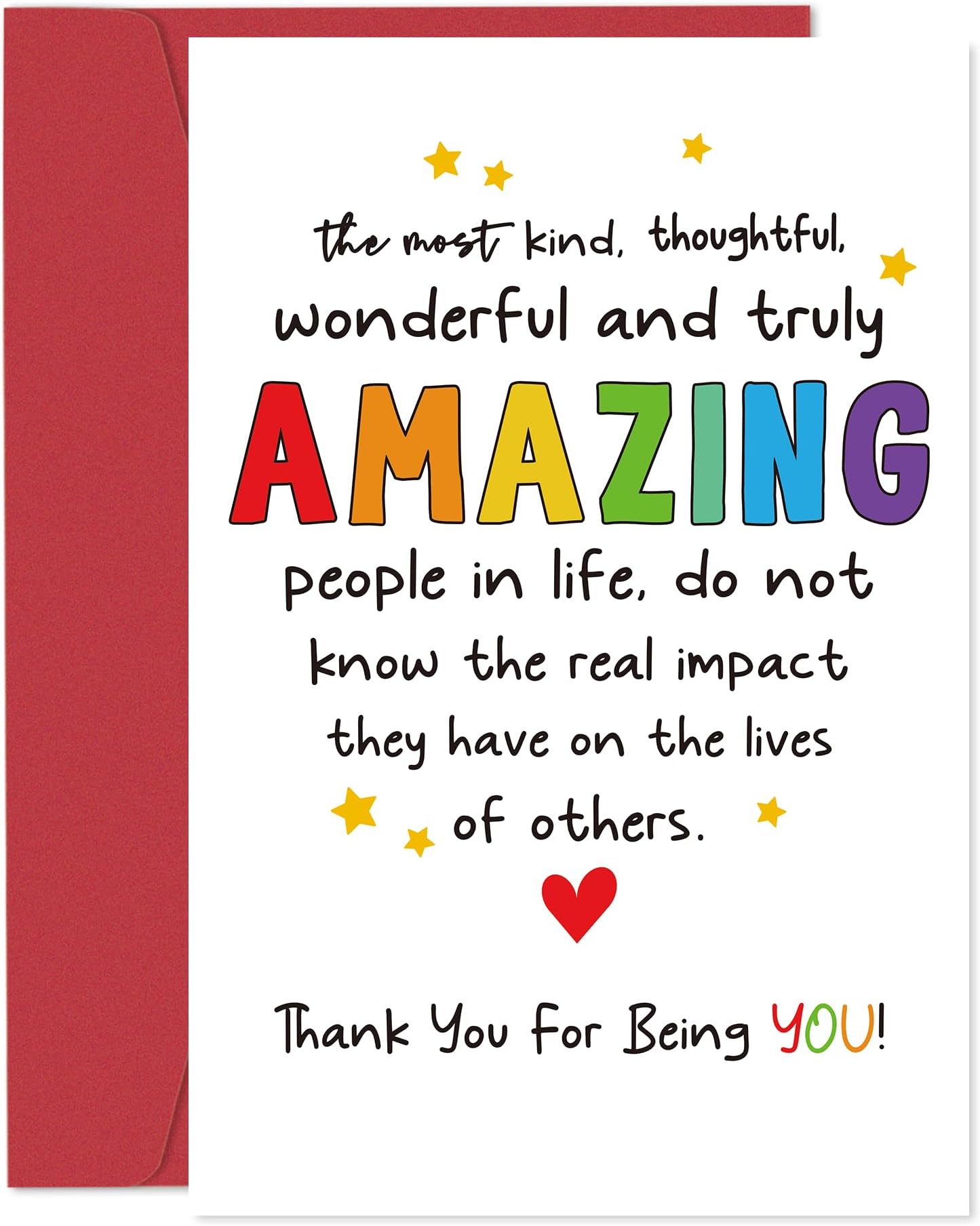 Amazon.com : Heollaok Cute Poem Thank You Card for Best Friend, Sweet Appreciation Card for ...
