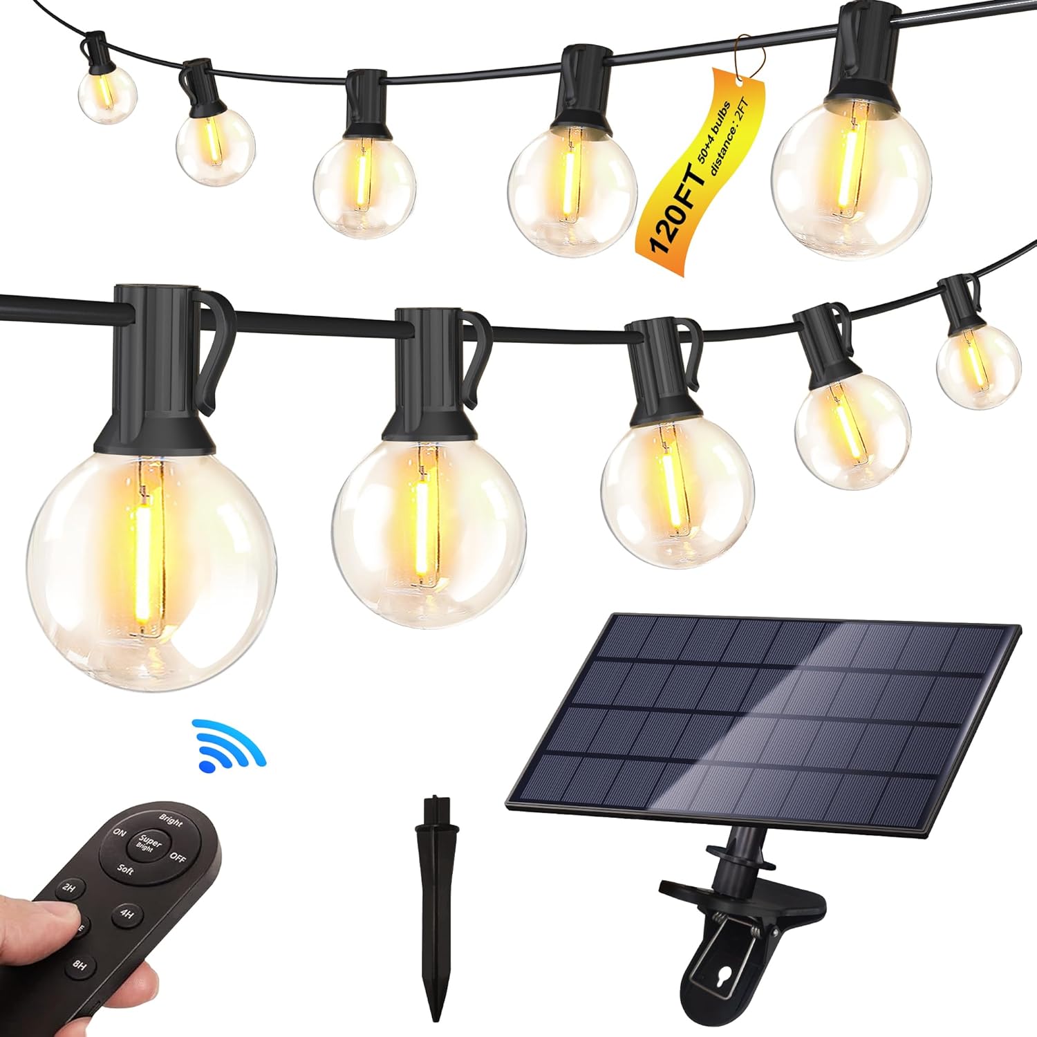 Stright Solar String Light for Outside 120FT with with USB Charging ...