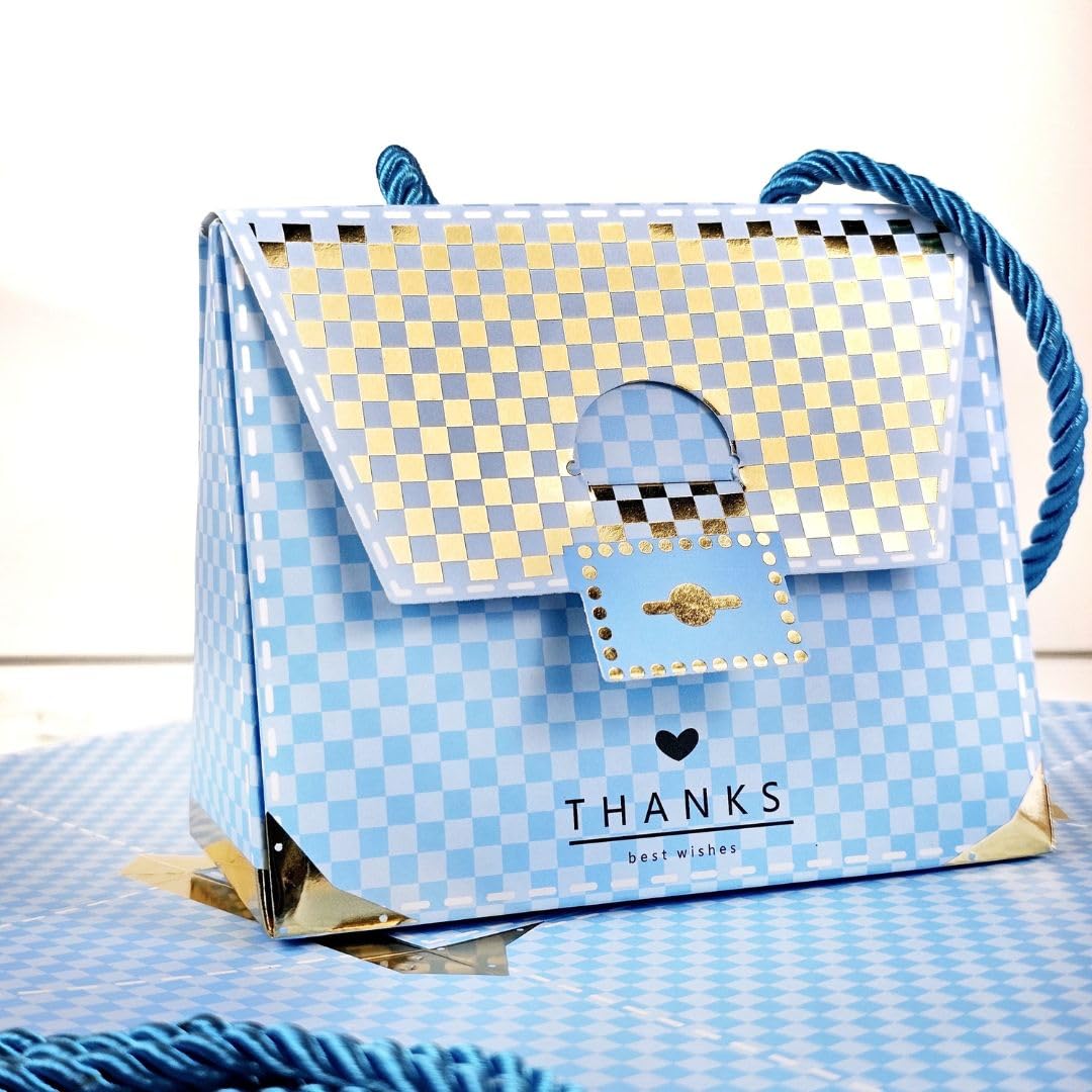 SATYAM KRAFT 12 Pcs purse shape Gift Boxes with handle Gift Paper Boxes ...