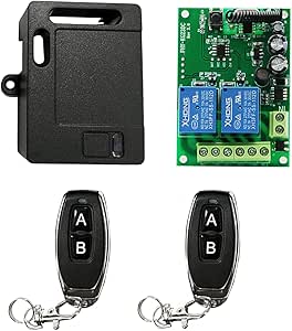 Bkiyougo 12v Relay 433Mhz Remote, DC 12V 24V Secure Remote Control ...