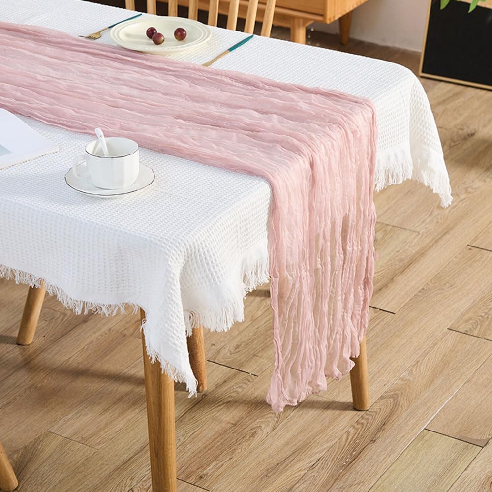 Amazon.com: Lukery Voile Crinkle Table Runner Christmas Table Runners ...