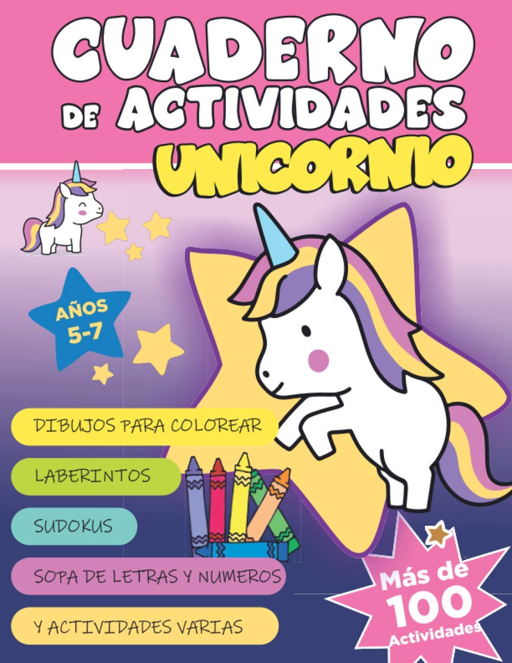 Cuaderno De Actividades Unicornio Dibujos Para Colorear Laberintos ...