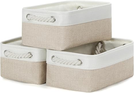 Amazon.com: Bidtakay Small Baskets Fabric Storage Baskets for ...
