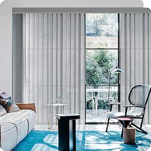 Amazon.com: Graywind Manual Sheer Vertical Blinds Custom Size Adjust Light Fabric Sheer Free ...