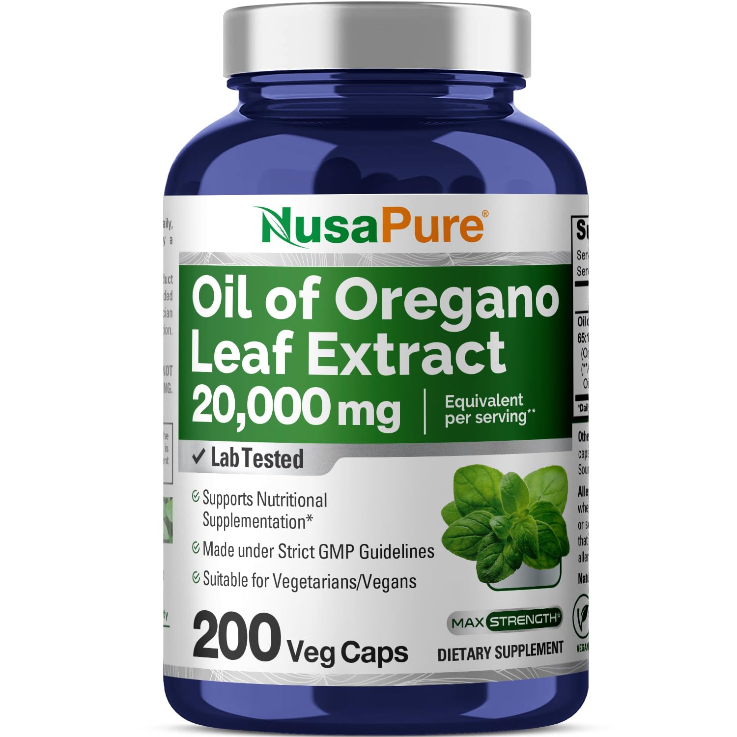 Amazon.com: NusaPure Oregano Oil Extract 20000mg | 200 Veggie Capsules ...