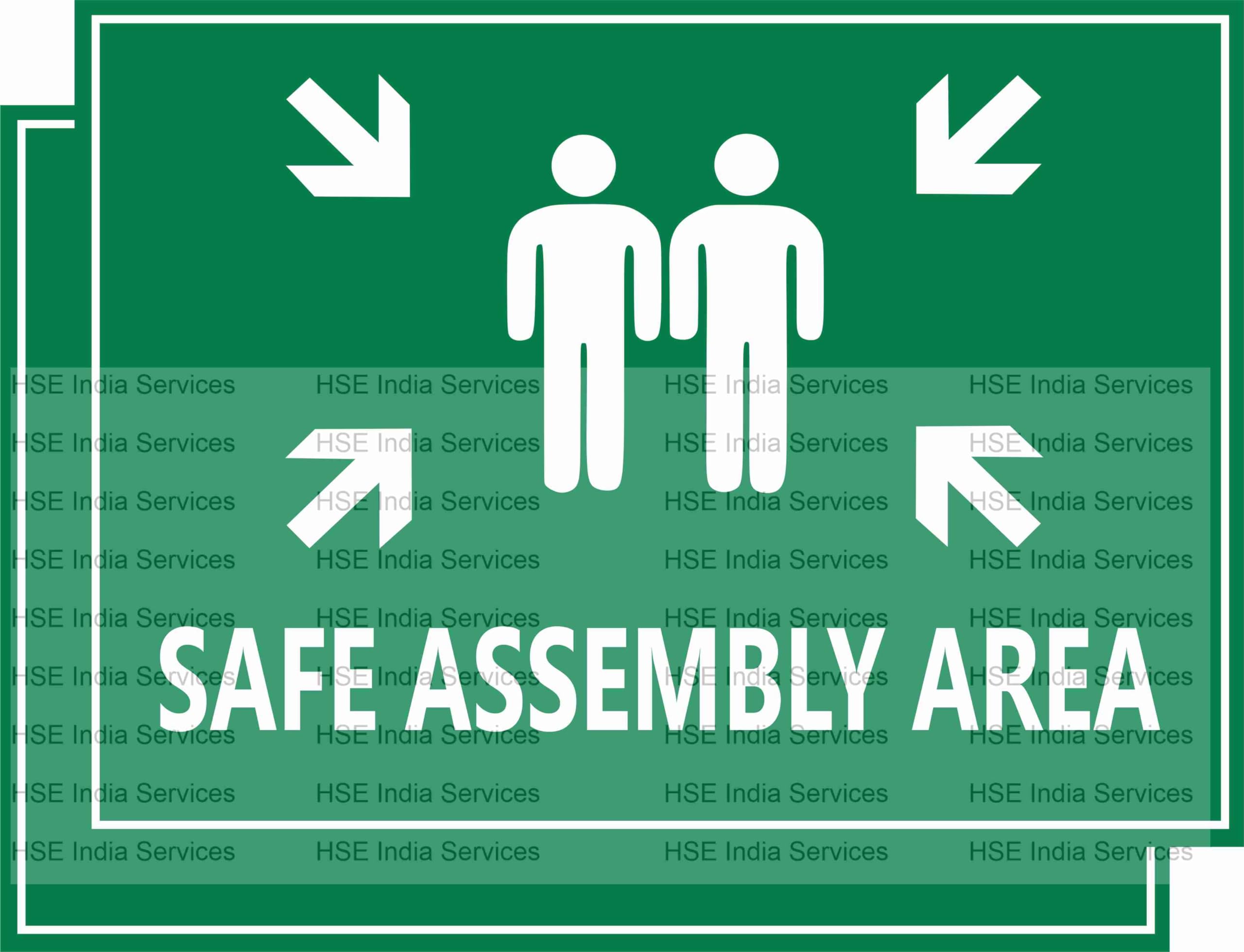 HSE India Services Safe Assembly Area Sign Board In One Language ...