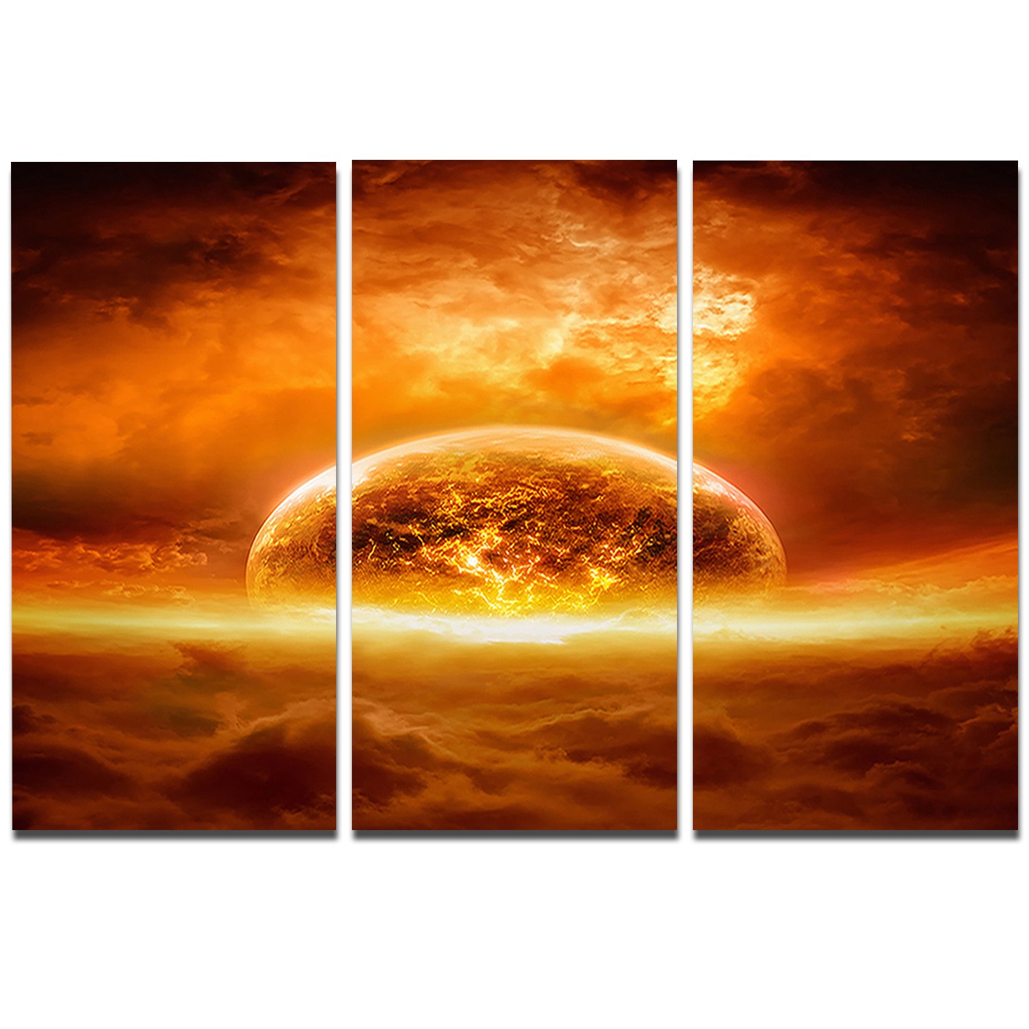 Exploding Planet - Modern Space Digital Metal Wall Art - MT8077 - 28x36 ...