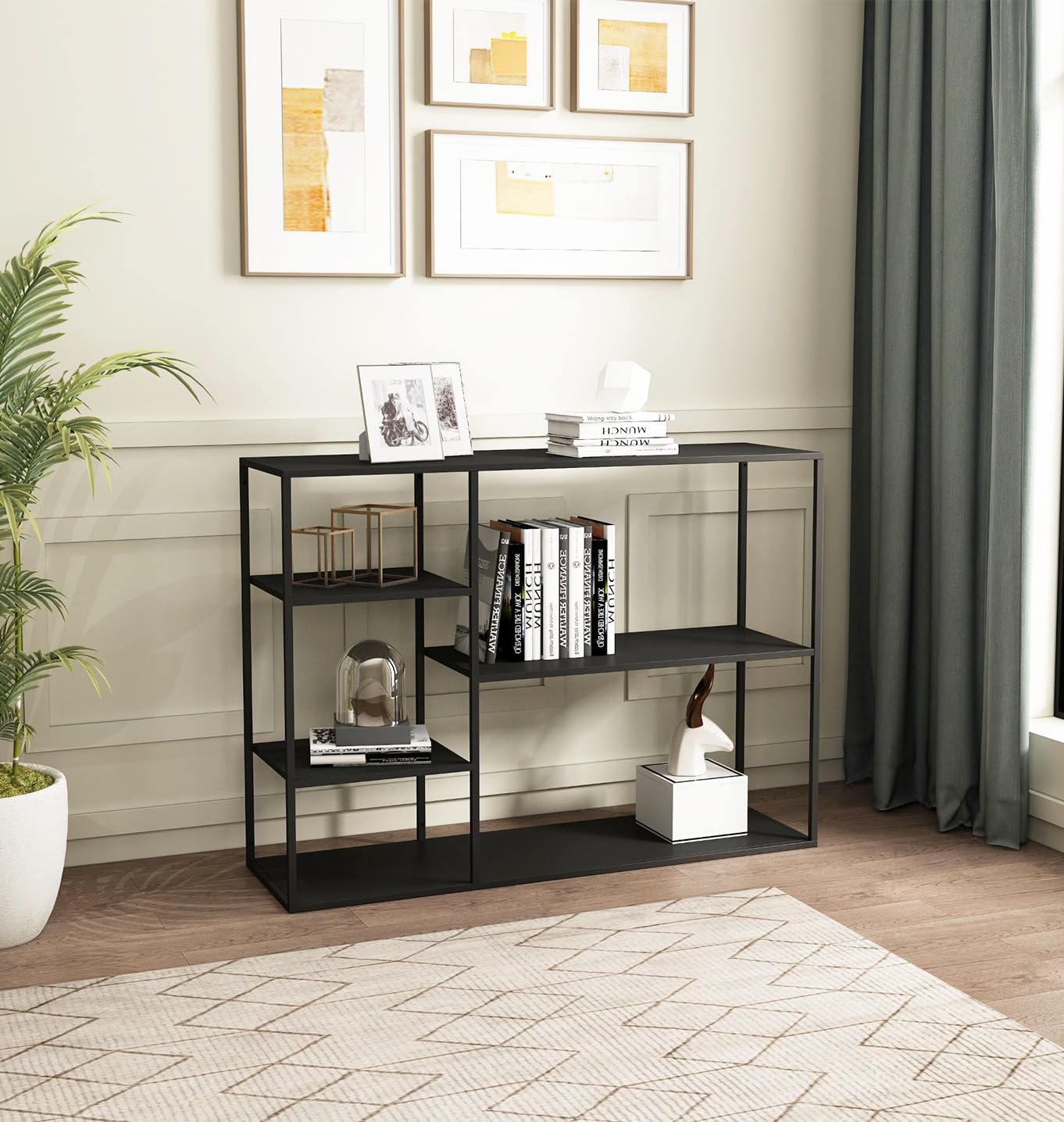 Hallowood Furniture Bewdley Display Unit with 3 Shelves, Small Black ...