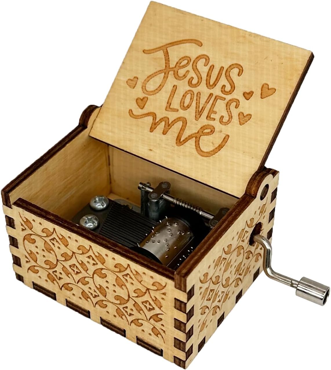 Amazon.com: Youtang Jesus Loves Me Music Box, Wooden Musical Box for ...