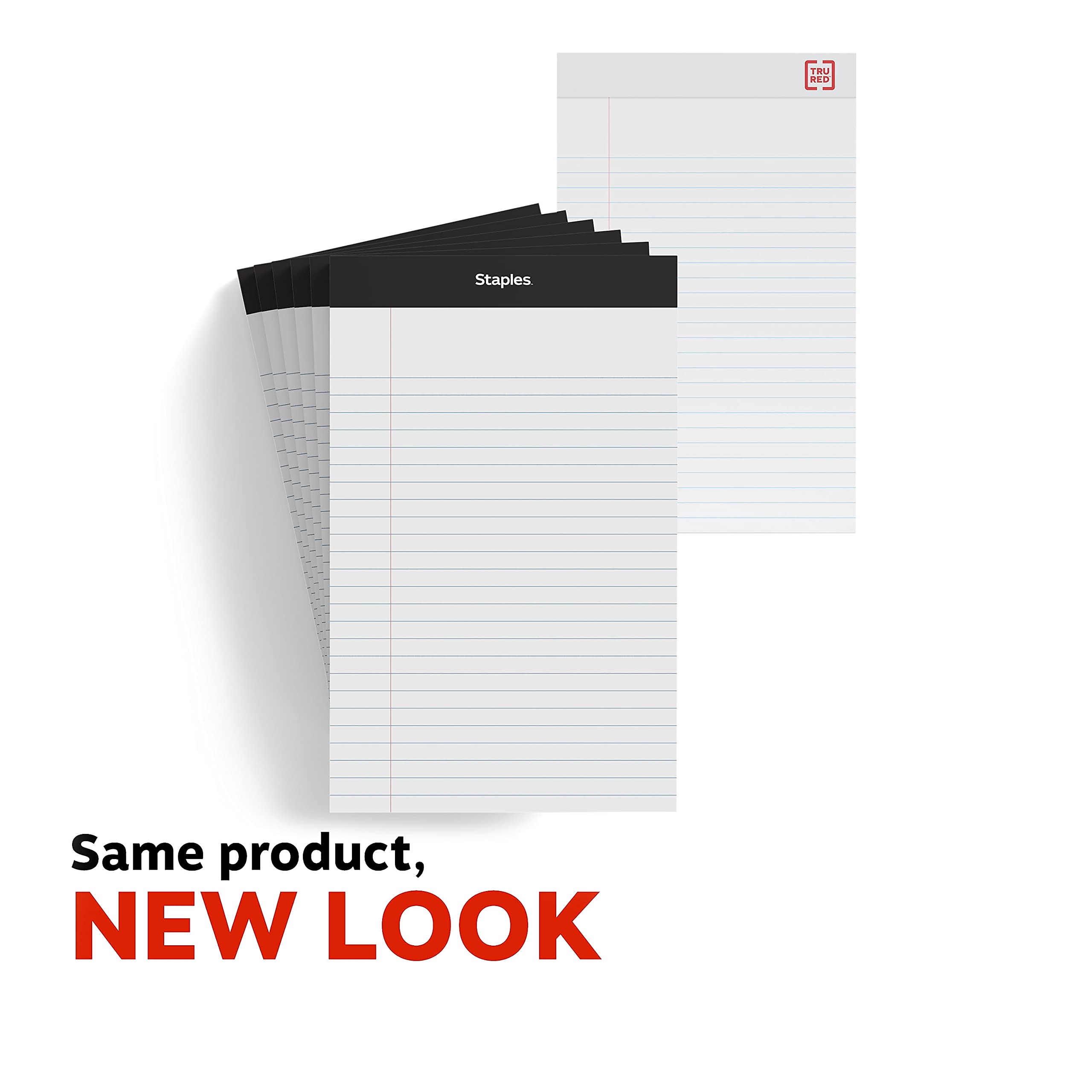 Staples Notepads, 5-inch x 8-inch, Narrow Ruled, White, 100 Sheets/Pad ...