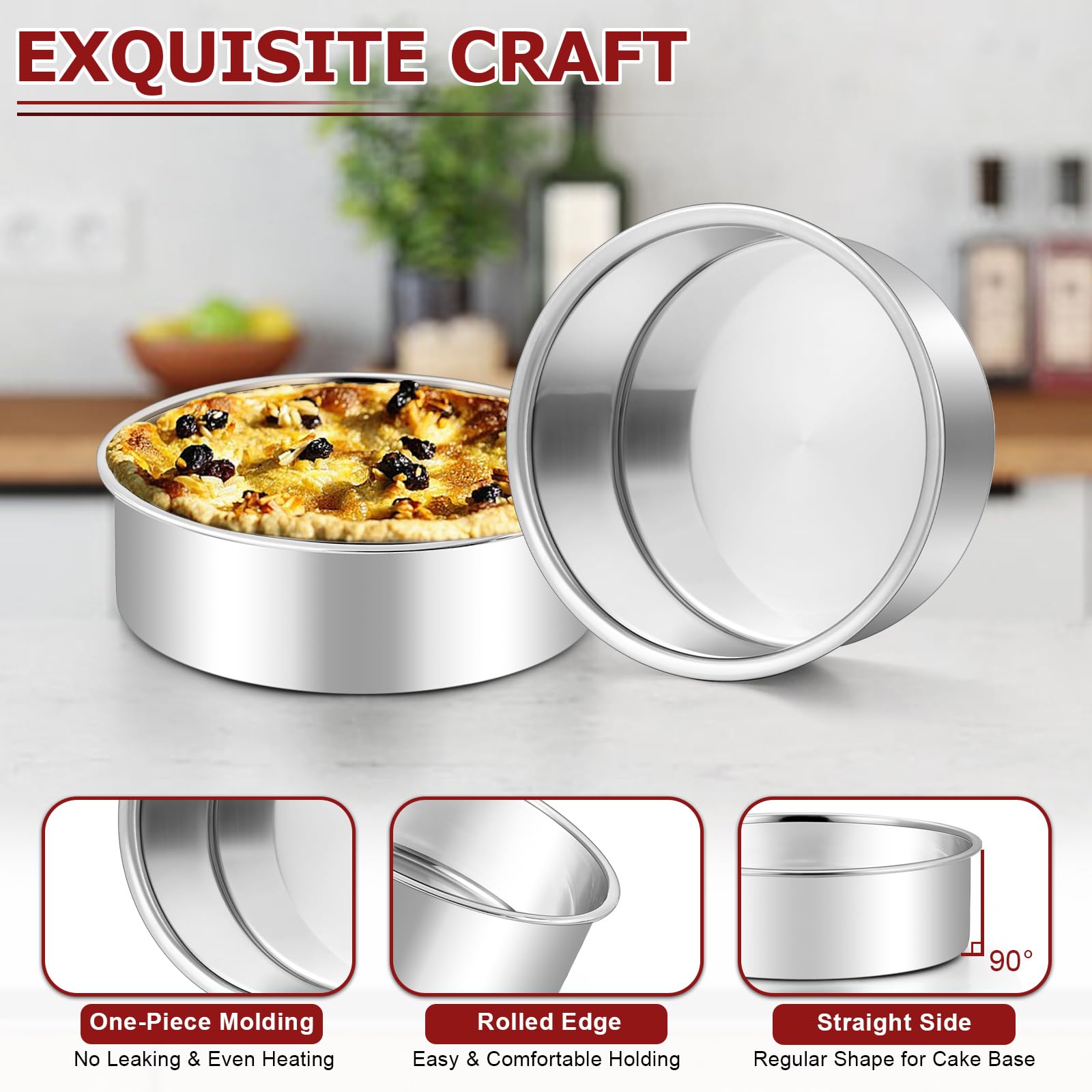 Snapklik.com : 6 Inch Round Cake Pan, Stainless Steel Baking Layer Cake ...