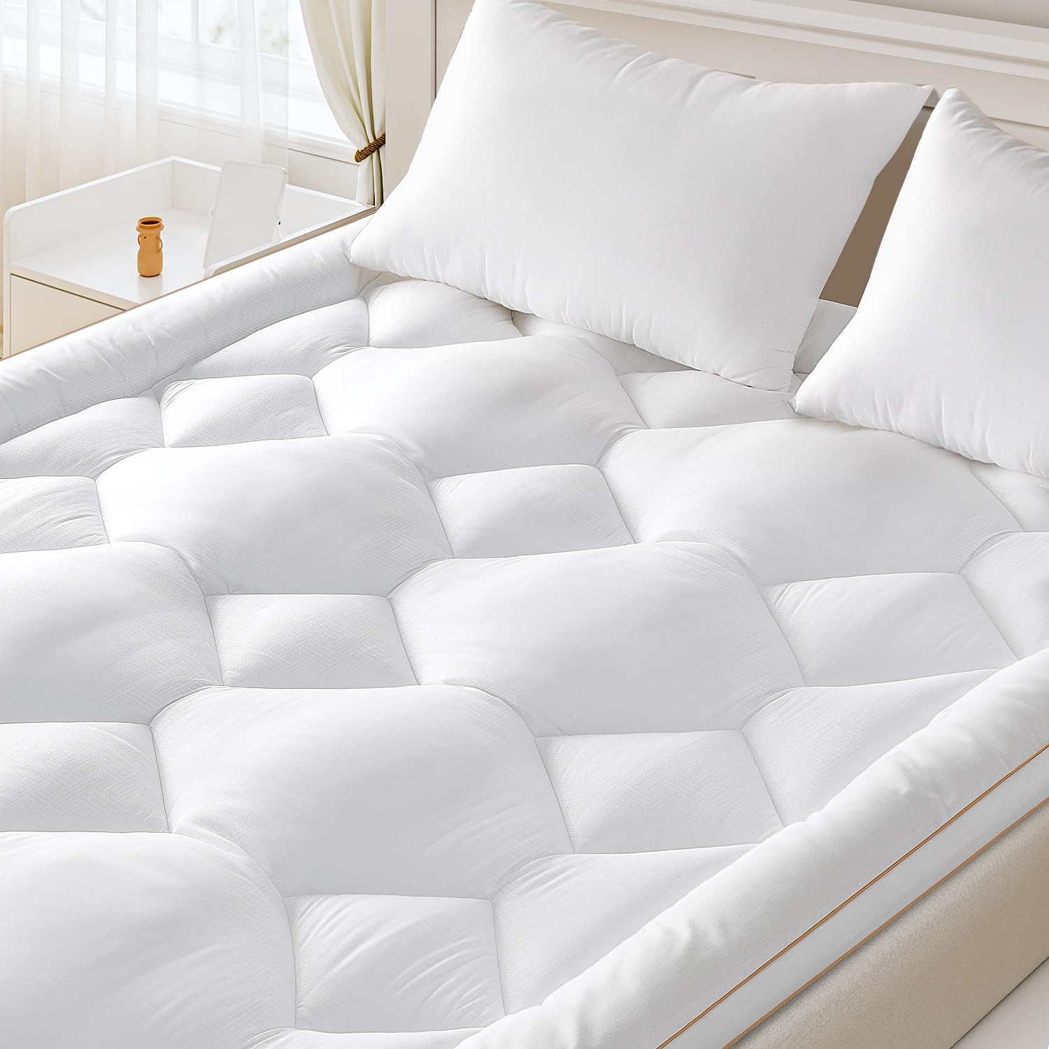 Amazon.com: FLEXPEDIC Mattress Topper Queen,Extra Soft Pillow Top ...