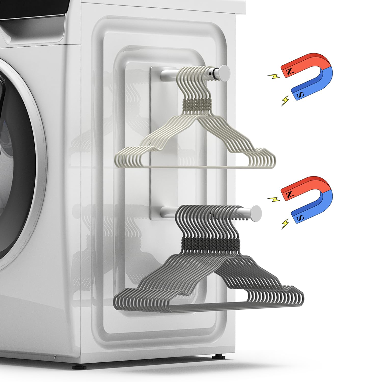 Amazon.com: MFTEK Hanger Organizer Stacker, Magnetic Hanger Holder ...