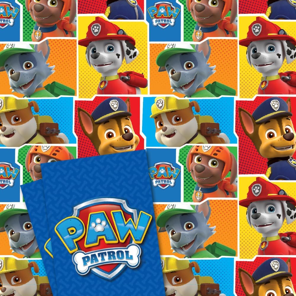 Paw Patrol Wrapping Paper, Paw Patrol 2 Sheet 2 Tag Wrapping Paper ...