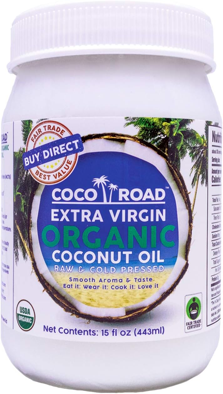 Amazon.com : Coco Road Organic & Fair Trade Virgin Coconut Oil (15 Fl ...