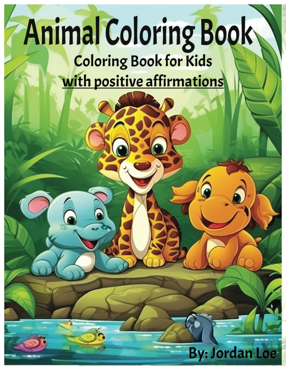ANIMAL COLORING BOOK FOR KIDS WITH POSITIVE AFFIRMATIONS: Cute and Easy ...