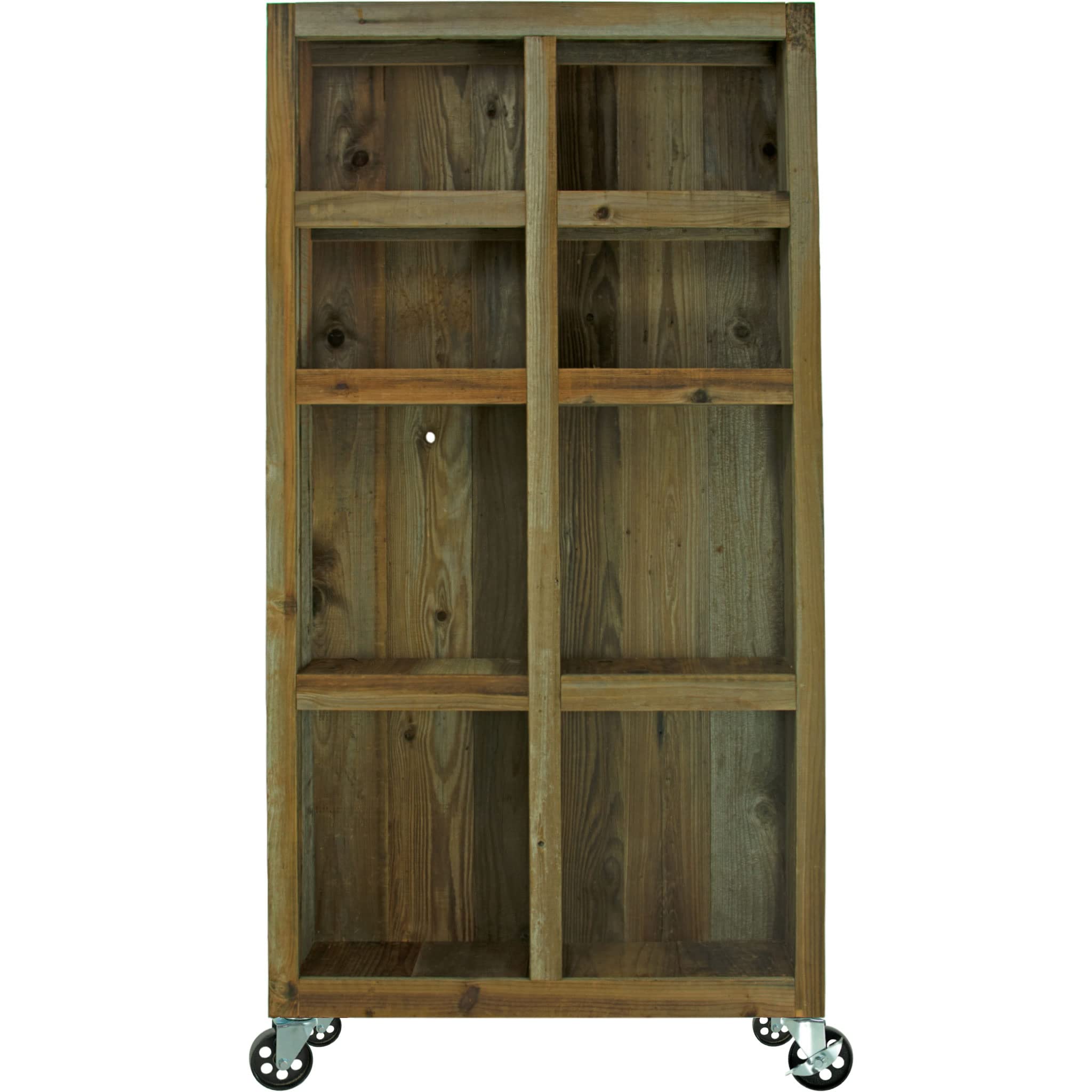 Buy Outdoor Rolling Redwood Storage Cabinet with Wheels Mobile Shelving ...