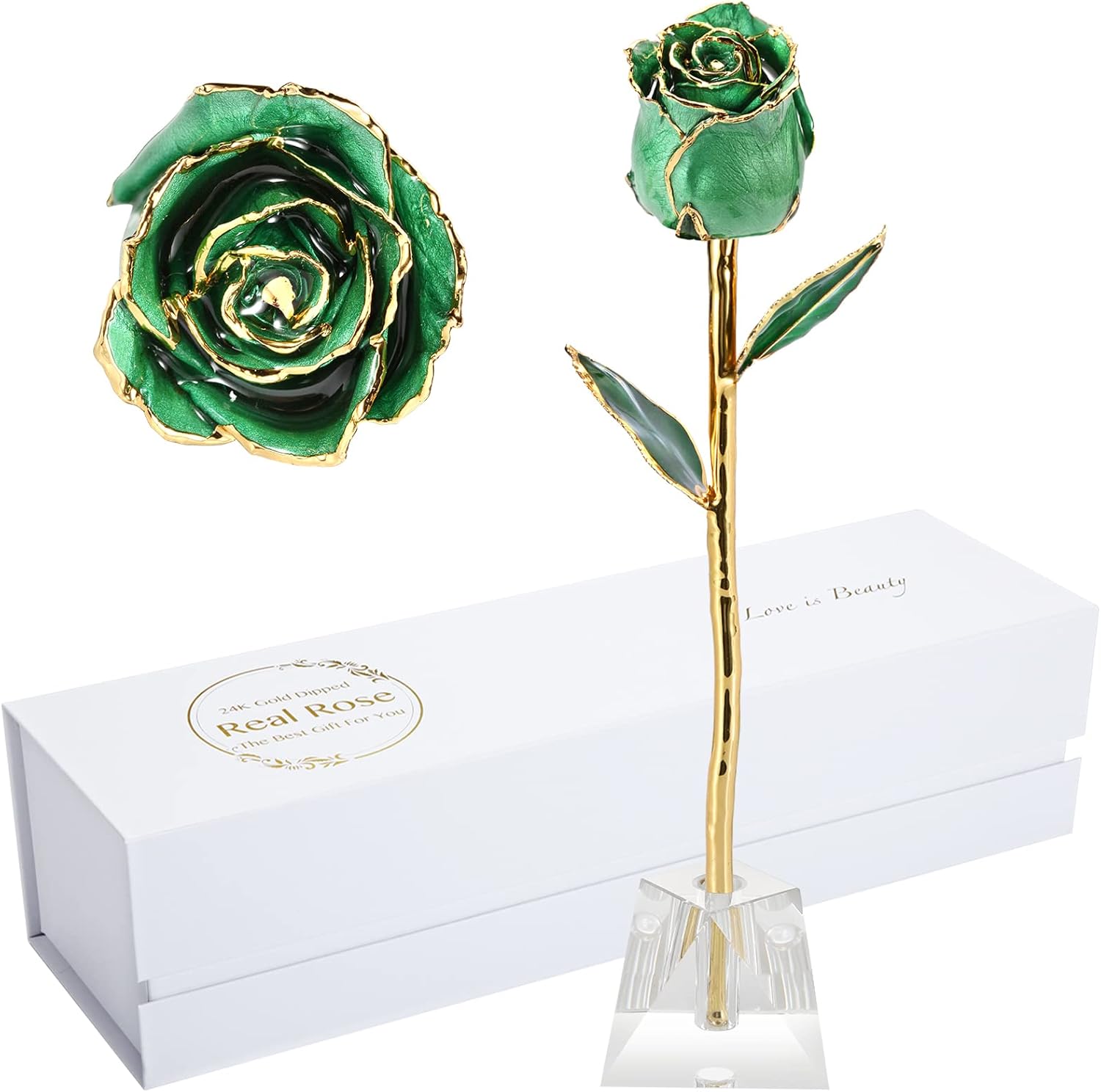 Amazon.com: MAXSPT 24K Gold Rose, Gold Dipped Rose Made from Real Rose ...