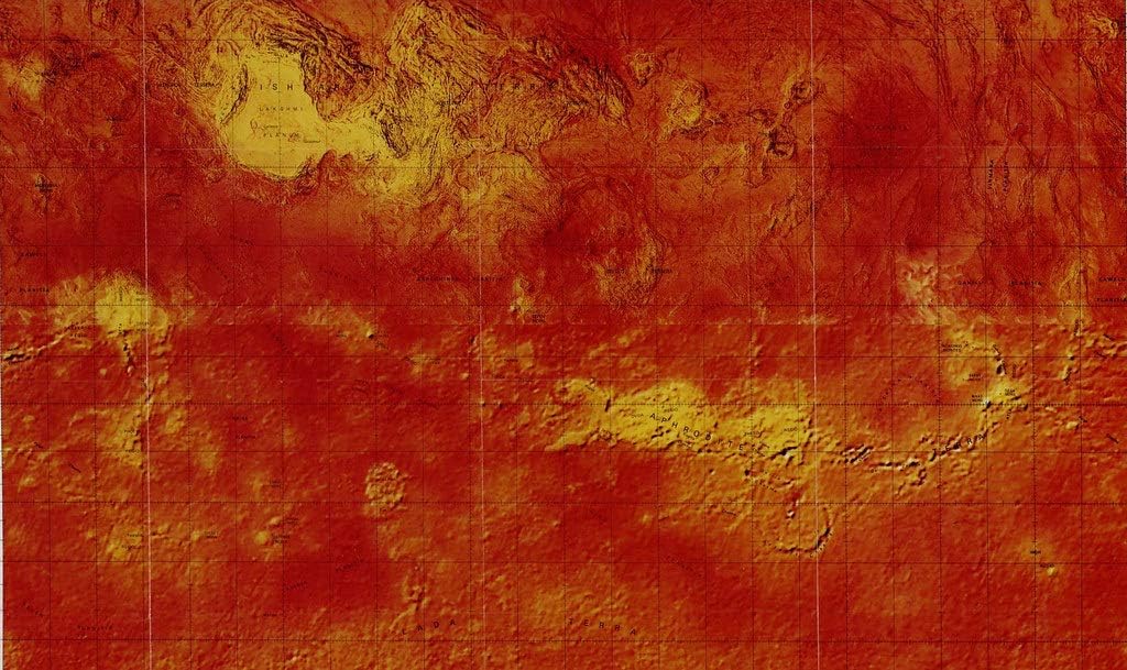 Amazon.com: Art Oyster Topographic map of Venus - 22" x 33 Peel & Stick ...
