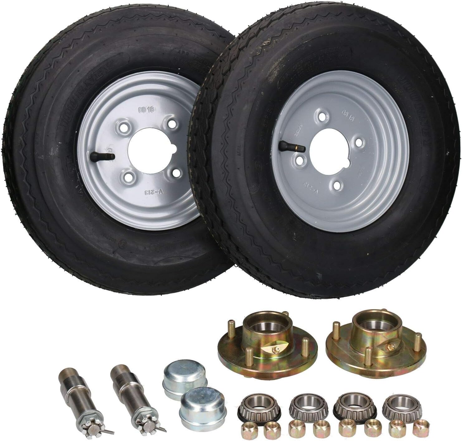 AB Tools 2 PACK Trailer Trolley Wheel Hubs, Wheels & Stub Axles 8" 4.00 ...
