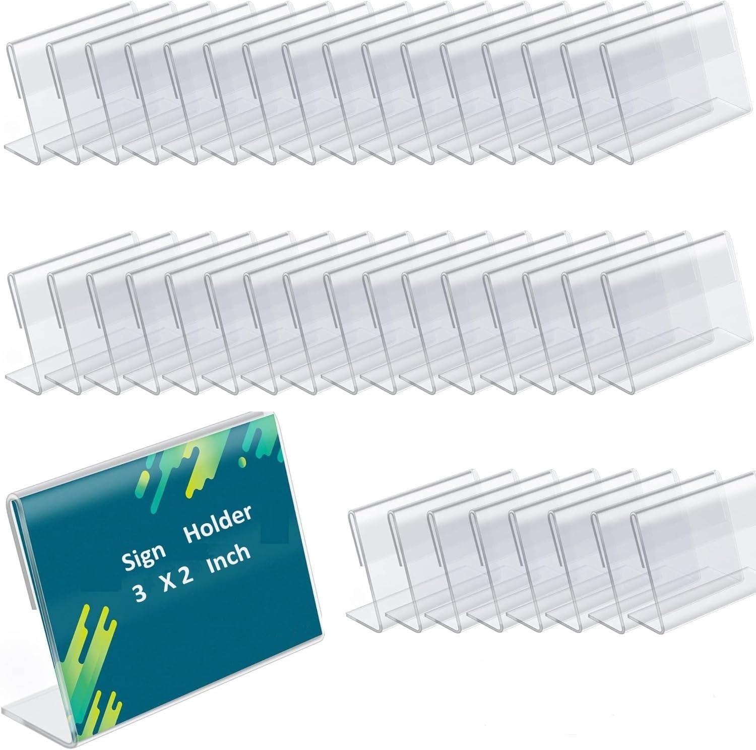 Buy RasperAcrylic Sign Holder L Shape Acrylic Table Display Stand Label ...