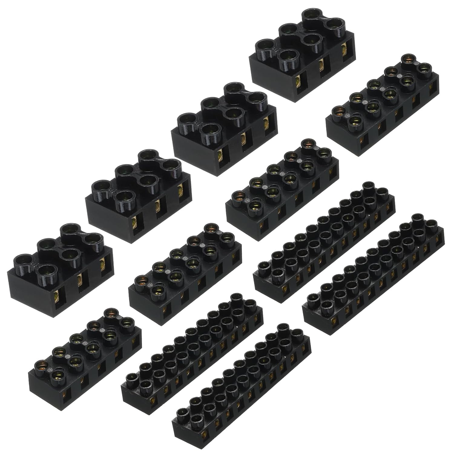 MECCANIXITY Terminal Block 3/5/10 Positions 500V 10A Dual Row Screw ...