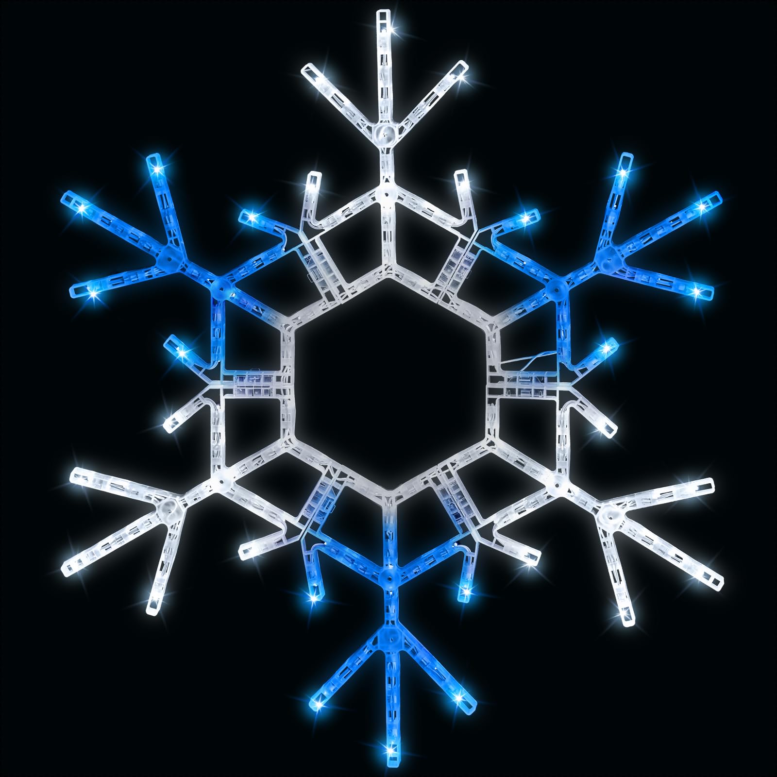 Brightown Christmas Snowflake Lights Outdoor, 108 LED 36" Folding Big ...
