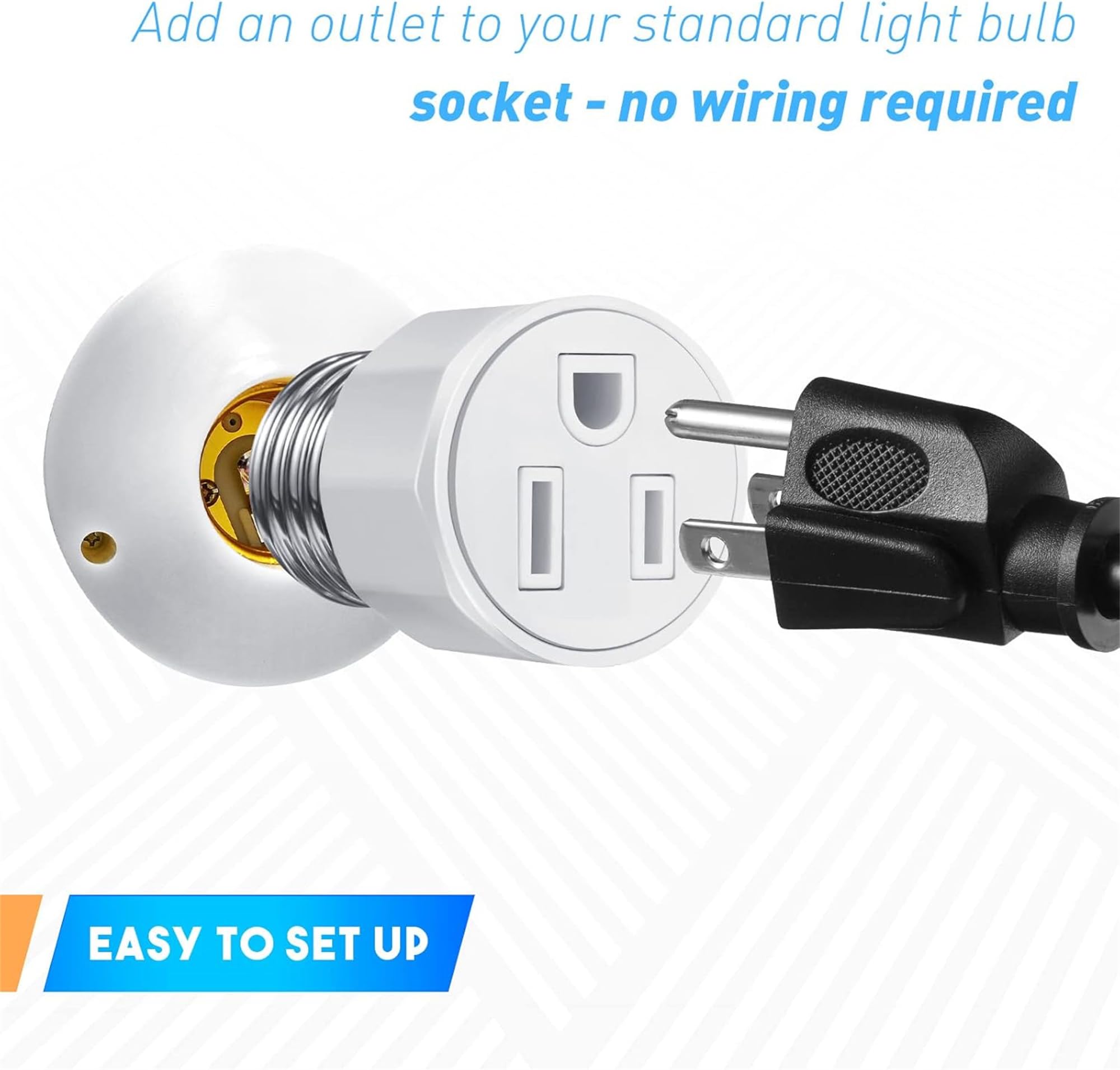 Snapklik.com : 4 Packs E26/ E27 3 Prong Light Bulb Socket Adapter ...