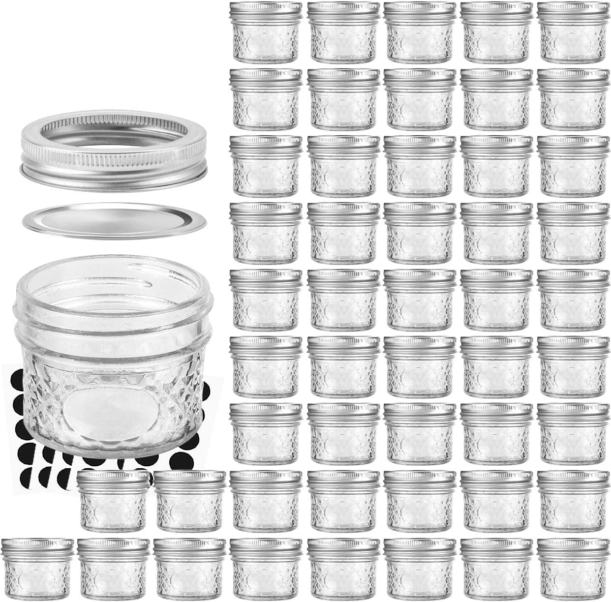 Amazon.com: 4oz / 120ml Mason Jars Glass Canning Jars, Jelly Jars With ...