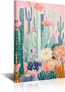Amazon.com: CXHOSTENT Cactus Canvas Wall Art Mexican Picture Tropical ...
