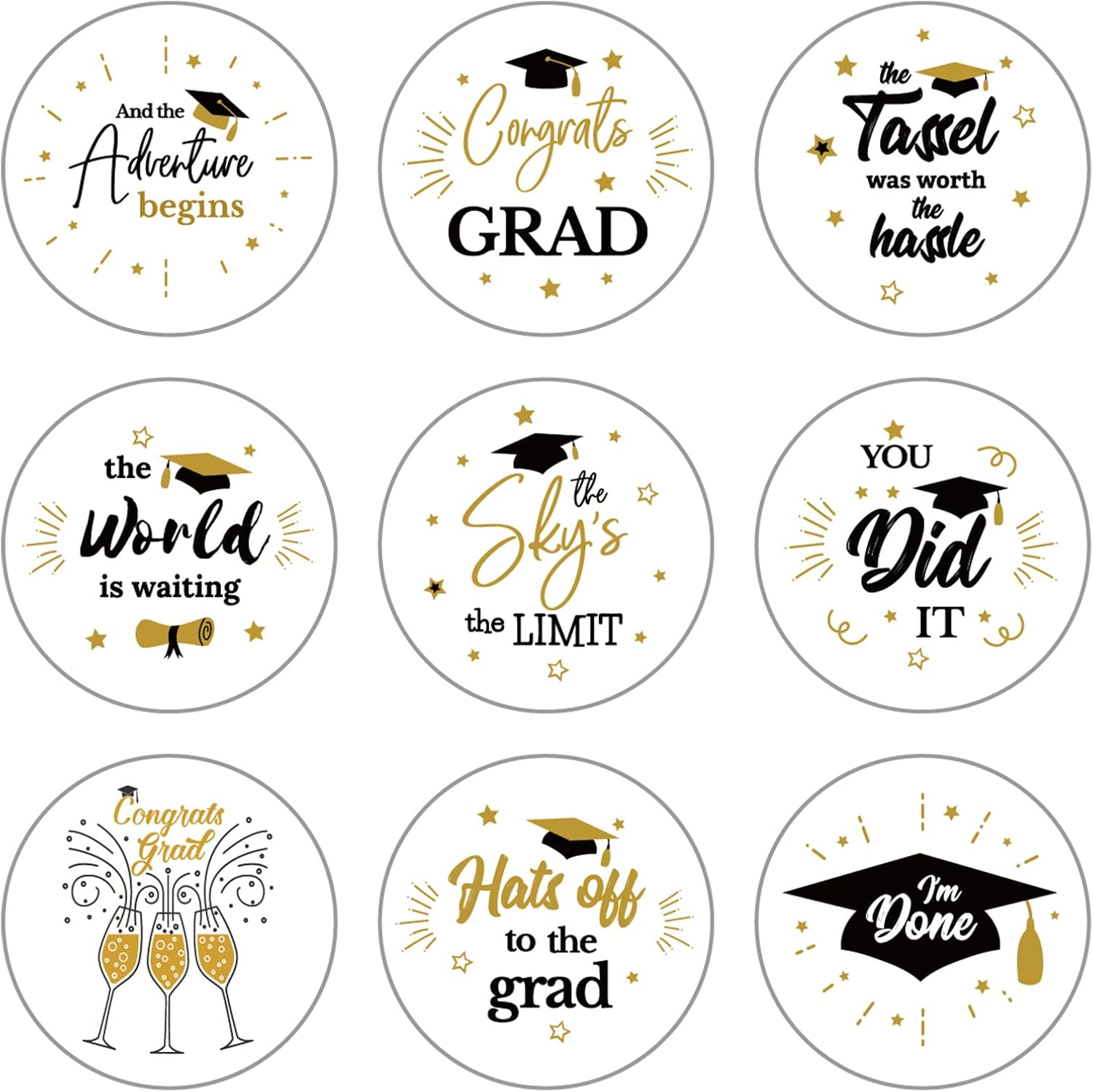 Amazon.com: Lucleag 360PCS Graduation Round Stickers, Class of 2025 ...