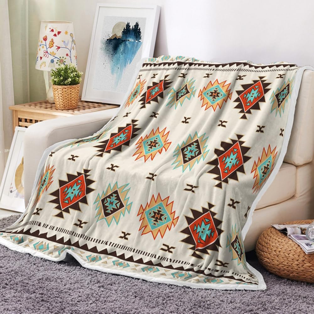 Amazon.com: Southwestern Throw Blanket, Western Native American Tribal ...