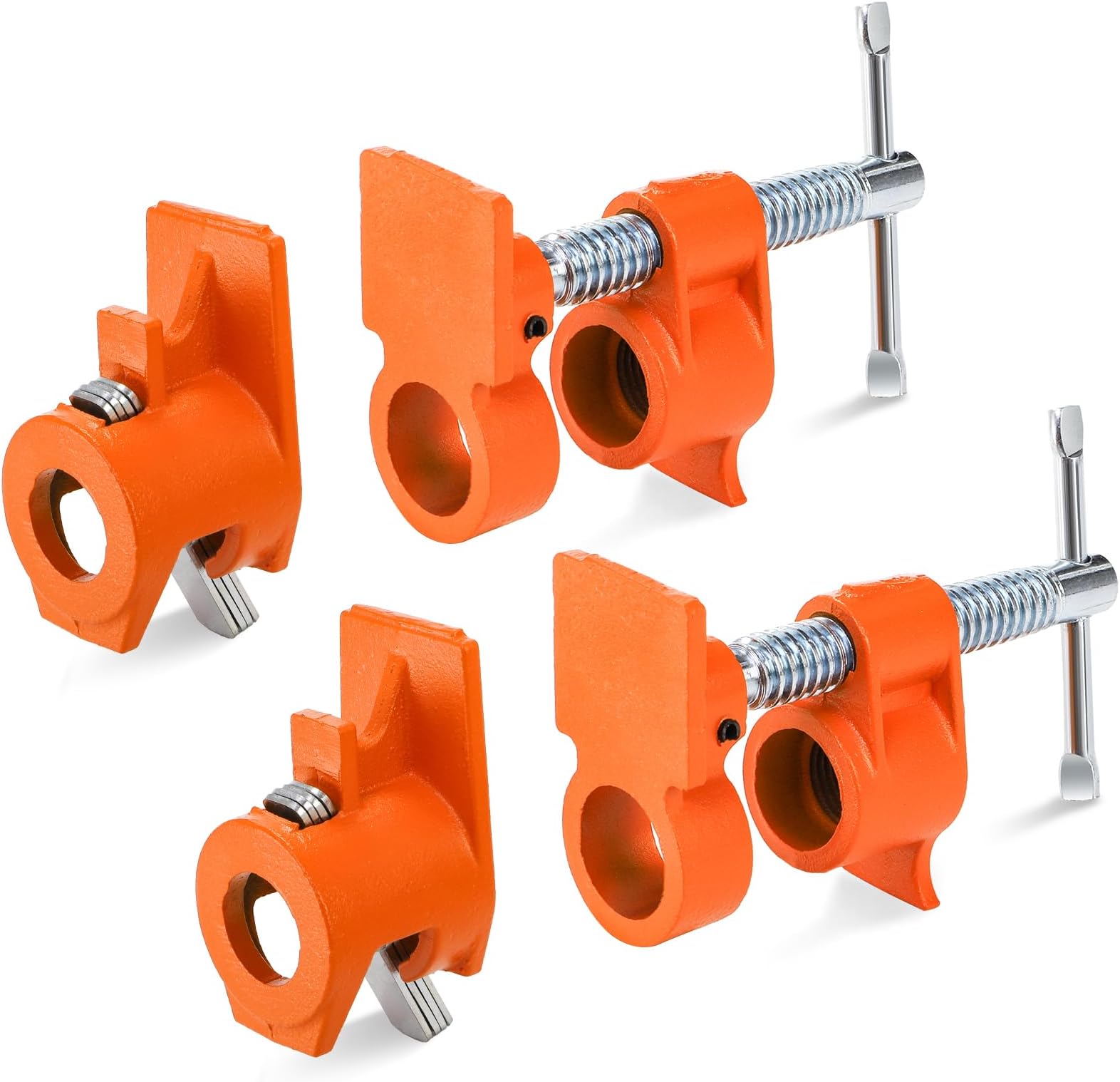 YaeTek (4 Pack) 1/2" Wood Gluing Pipe Clamp Set Heavy Duty Woodworking ...