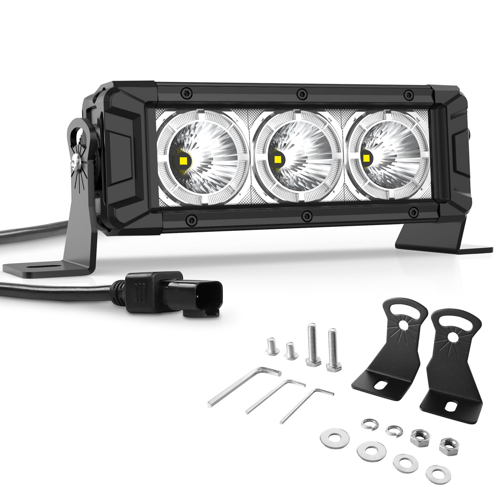 Amazon.com: Autofeel 8 inch Led Light Bar, 30W 3100LM Spot Lights, Led ...